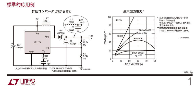 LT1170使用の昇圧コンバータ - 山と無線