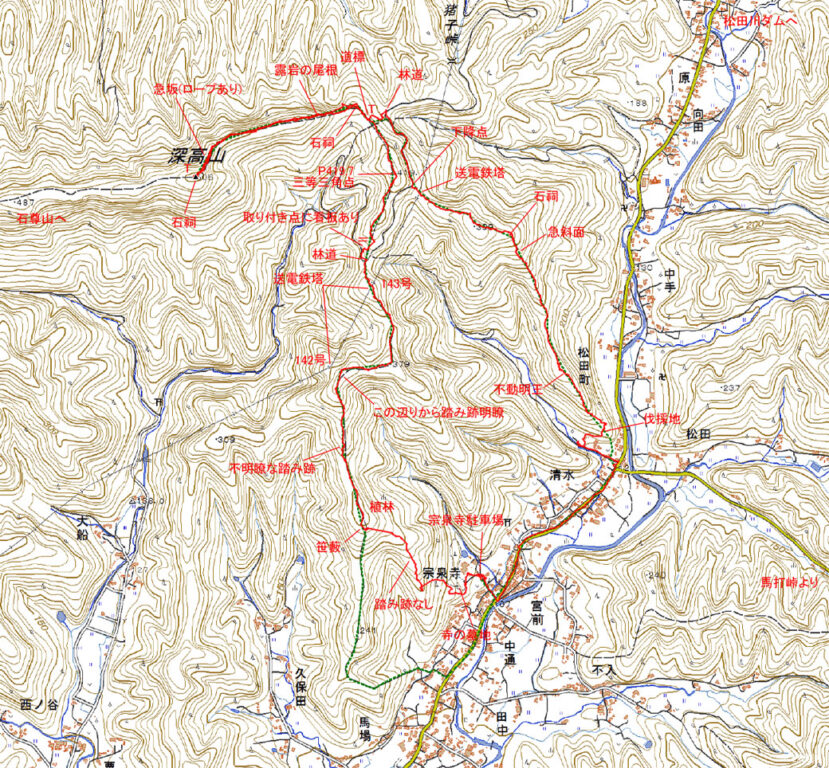足利松田 宗泉寺からP419.7経由 深高山 - 山と無線